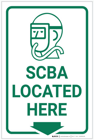 SCBA Located Here with Icon - Label | Creative Safety Supply