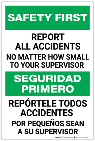 Safety First: Report All Accidents No Matter How Small Bilingual ...