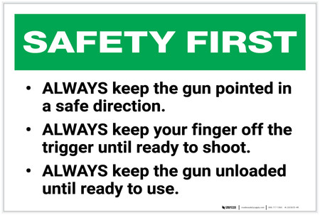 Safety First: Gun Range Rules and Safety - Label | Creative Safety Supply