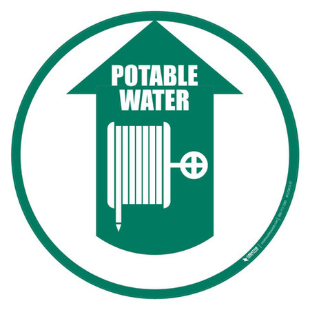 Potable Water Hose (Arrow Up) - Floor Sign | Creative Safety Supply