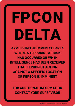 FPCON DELTA - Wall Sign | Creative Safety Supply