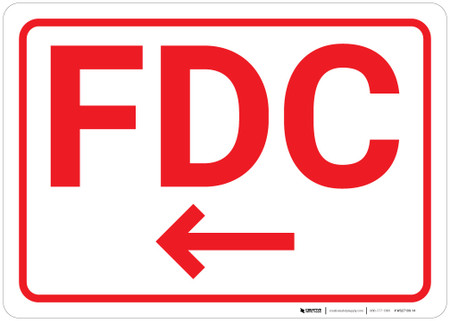 FDC Arrow Left White Background - Wall Sign | Creative Safety Supply