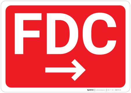 FDC Arrow Right Red Background - Wall Sign | Creative Safety Supply