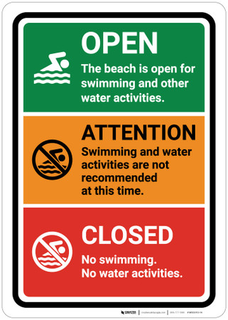 Beach Status - Wall Sign | Creative Safety Supply