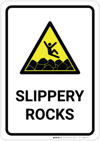 Slippery Rocks with Pictogram - Wall Sign | Creative Safety Supply