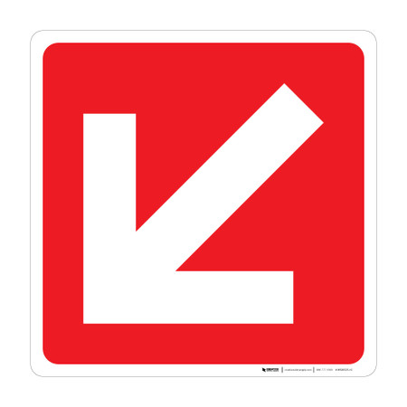 Diagonal Arrow Square (Red/White) - Wall Sign | Creative Safety Supply