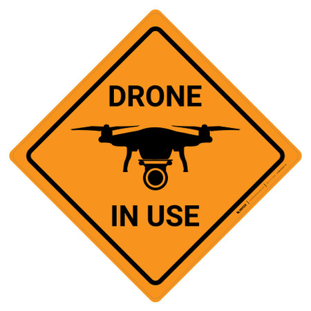 Drone in Use with Icon Square - Wall Sign | Creative Safety Supply