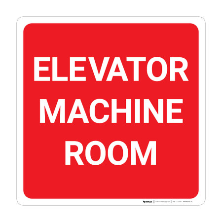 Elevator Machine Room Square - Wall Sign | Creative Safety Supply