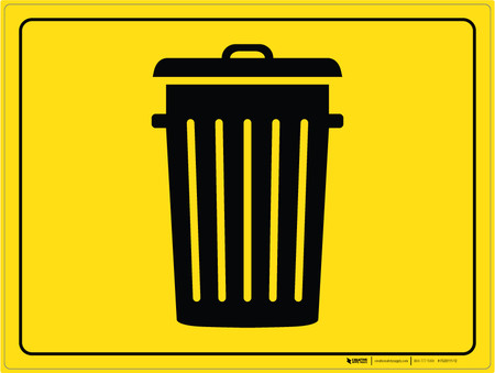 Trash Bin - Floor Marking Sign | Creative Safety Supply