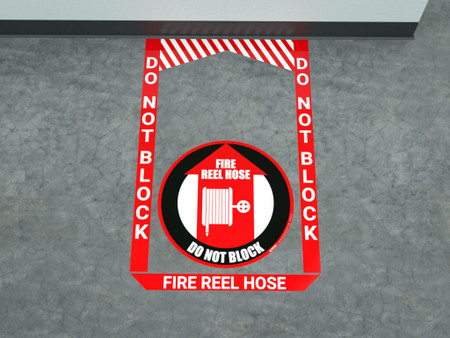 Fire Reel Hose - Pre Made Floor Sign Bundle - Red