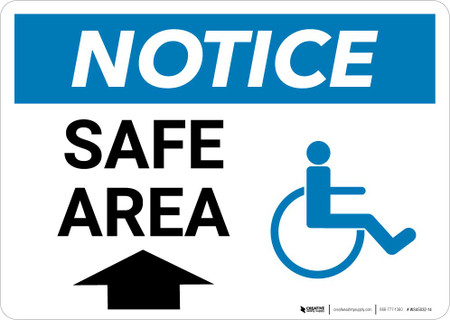 Notice: Safe Area with ADA Icon and Up Arrow Landscape | Creative ...