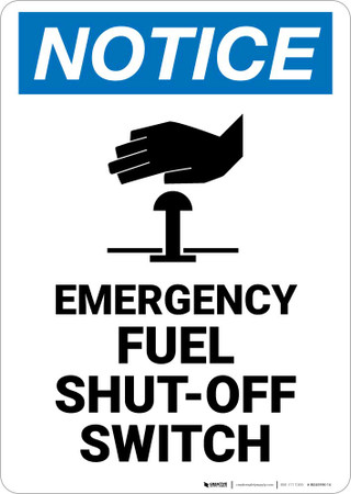 Notice: Emergency Fuel Shut-Off Switch with Icon Portrait | Creative ...