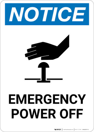 Notice: Emergency Power Off with Icon Portrait | Creative Safety Supply