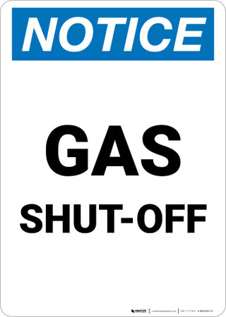 Notice: Gas Shut-off Portrait | Creative Safety Supply