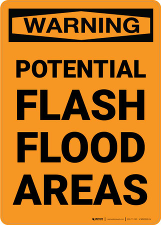 Warning: Potential Flash Flood Areas Portrait | Creative Safety Supply