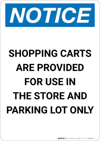 Notice: Shopping Carts Are Provided for Use In The Store Portrait