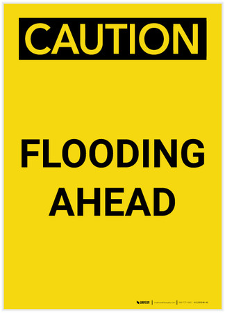 Caution: Flooding Ahead Landscape - Label | Creative Safety Supply