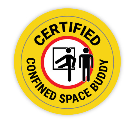 Certified Confined Space Buddy - Hard Hat Sticker