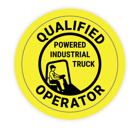 Qualified Power Industrial Truck Operator - Hard Hat Sticker
