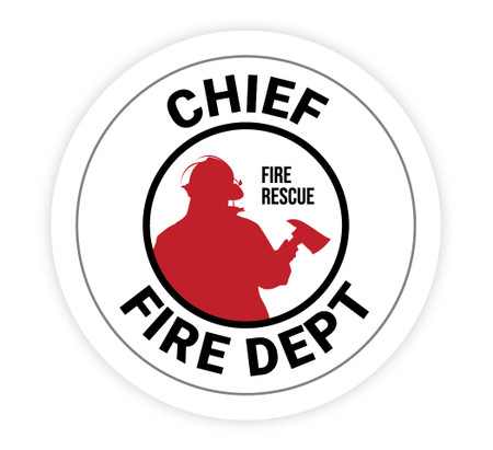 Chief Fire Dept Fire Rescue - Hard Hat Sticker | Creative Safety Supply