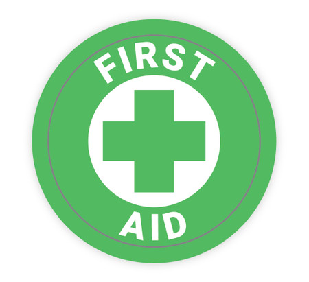 First Aid Green with Cross Symbol - Hard Hat Sticker