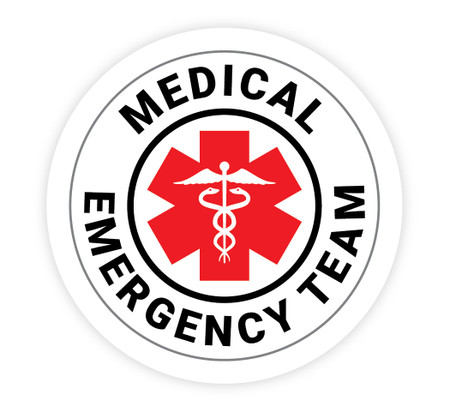Medical Emergency Team with Health Symbols - Hard Hat Sticker