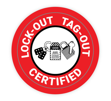 Lock-Out Tag-Out Certified - Hard Hat Sticker