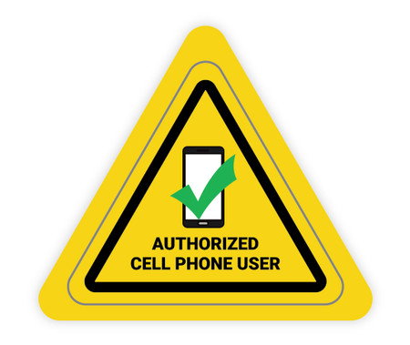 Authorized Cell Phone User Triangle - Hard Hat Sticker