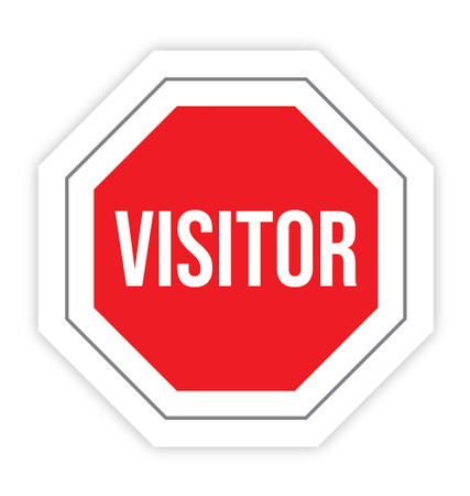 Visitor Stop Sign - Hard Hat Sticker | Creative Safety Supply