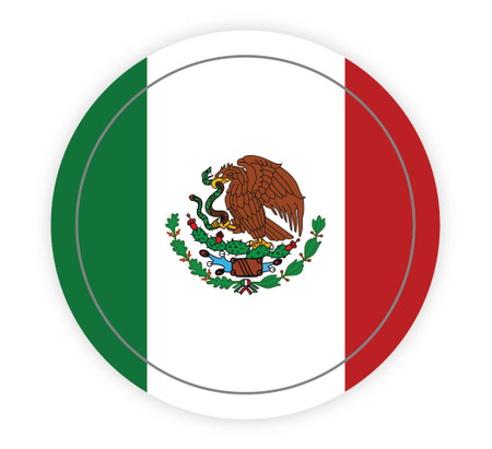 Mexican Flag Circle - Hard Hat Sticker