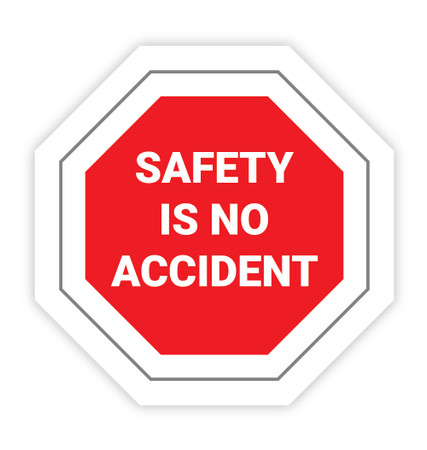 Safety is No Accident Stop Sign - Hard Hat Sticker