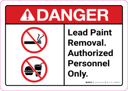 Danger: Lead Paint Removal Authorized Personnel Only ANSI Landscape