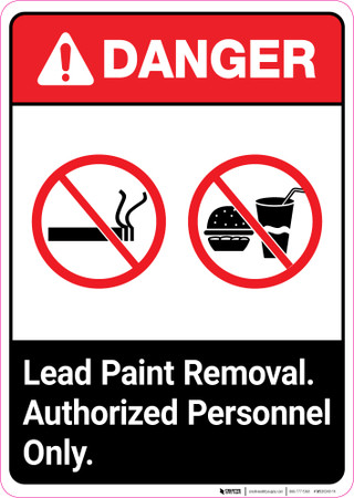 Danger: Lead Paint Removal - Authorized Personnel Only ANSI Portrait