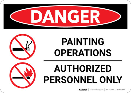 Danger: Painting Operations - Authorized Personnel Only Landscape