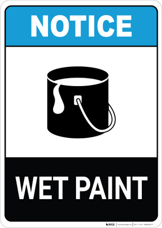 Notice: Wet Paint with Icon ANSI Portrait | Creative Safety Supply