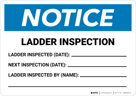 Notice: Ladder Inspection Landscape
