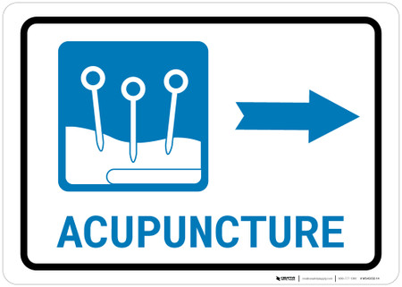 Acupuncture Right Arrow with Icon Landscape - Wall Sign