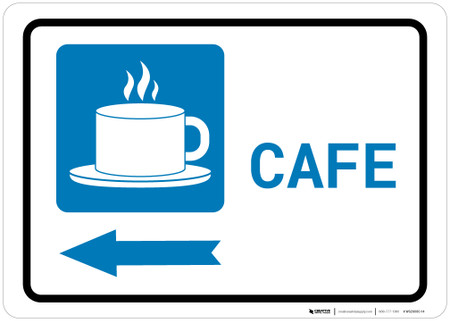 Cafe Left Arrow with Icon Landscape - Wall Sign