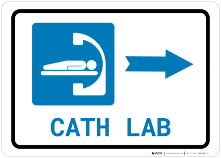 Cath Lab Right Arrow with Icon Landscape - Wall Sign