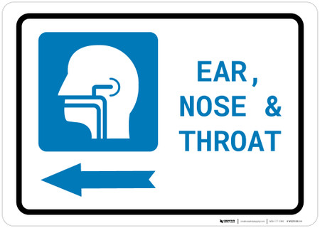Ears, Nose, and Throat (ENT) Left Arrow with Icon Landscape - Wall Sign
