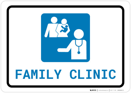 Family Health Clinic with Icon Landscape - Wall Sign