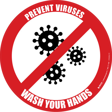 Prevent Viruses - Wash Your Hands Circle - Floor Sign