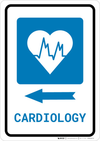 Cardiology Left Arrow with Icon Portrait - Wall Sign