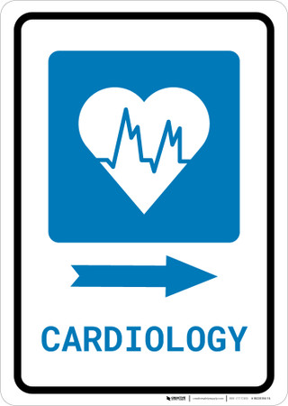 Cardiology Right Arrow with Icon Portrait - Wall Sign