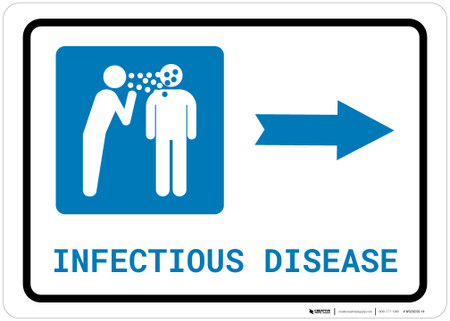 Infectious Disease Right Arrow with Icon Landscape - Wall Sign