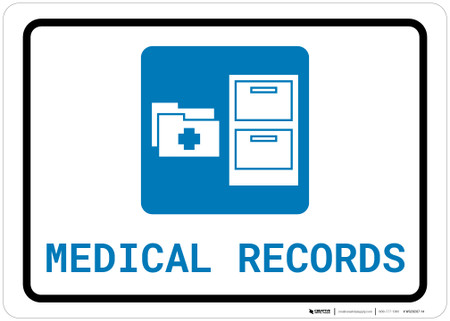 Medical Records with Icon Landscape - Wall Sign
