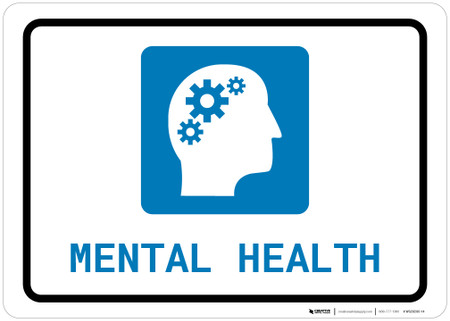Mental Health with Icon Landscape - Wall Sign