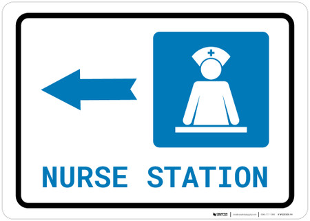 Nurse Station Left Arrow with Icon Landscape - Wall Sign | Creative ...