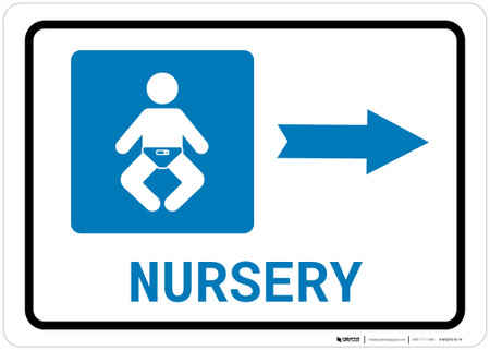 Nursery Right Arrow with Icon Landscape - Wall Sign | Creative Safety ...