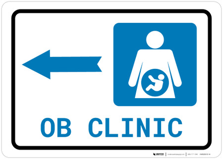 OB Clinic Left Arrow with Icon Landscape - Wall Sign